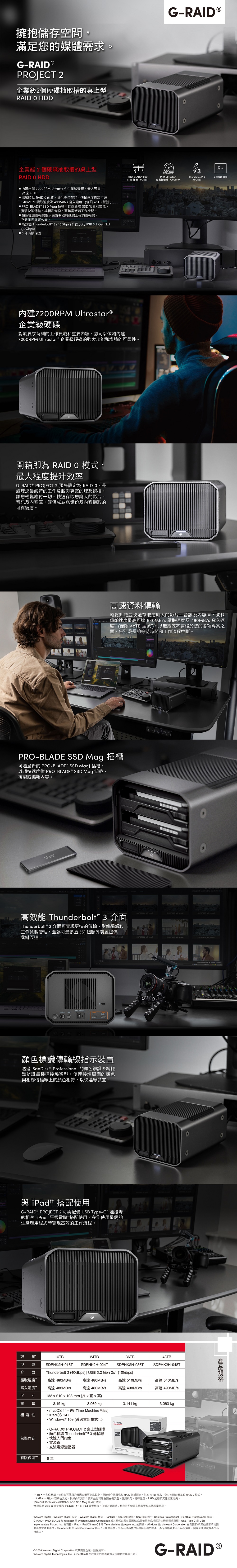 SanDisk Professional G-RAID Project2 48TB 企業級磁碟陣列 - 有家資訊有限公司 - iOPEN Mall